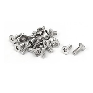 uxcell M4 x 12mm 316 Stainless Steel Flat Torx Head Machine Screw Silver Tone 20pcs