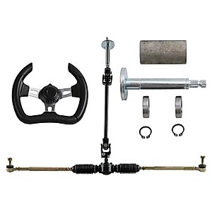 91.SCS 𝐒𝐭𝐞𝐞𝐫𝐢𝐧𝐠 𝐒𝐡𝐚𝐟𝐭 Wheel Assembly Tie Rod Rack Shaft Kit Fit Go Kart Drift Trike ATV Buggy