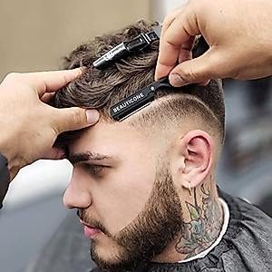 BEAUTICONE Straight Razor for Men, Professional Brown Wooden Razor with Black Blade Barber Razor with 100 Single Edge Blades, Straight Edge Single Blade Razors