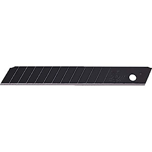 NT Cutter 12.3mm Snap-Off Extra-Sharp Midsize Blades, 65 Degree, Black, 10-Blade/Pack, 1 Pack (BH23P)