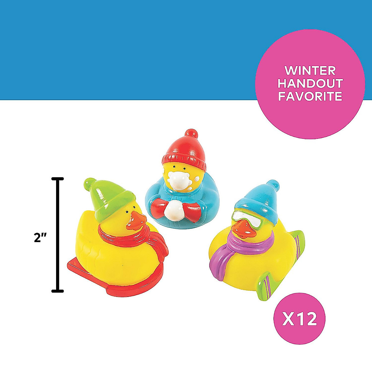 Fun Express Winter Sports Rubber Duckies - Toys - 12 Pieces