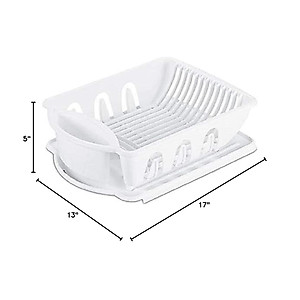Sterilite 06218006 Sink Dish Rack Drainer, White