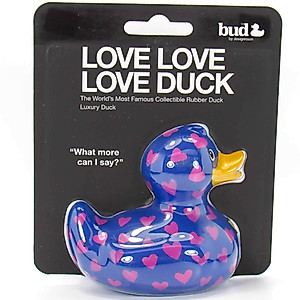 Love Love Love Rubber Duck Bath Toy by Bud Duck | Elegant Gift Packaging - "What more can I say!" | Child Safe | Collectable