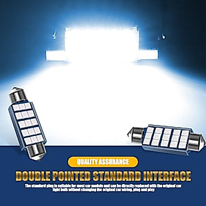 Hawyet 2 PCS Car LED Roof Lights Bulb, 42MM 12V Super Bright Double Tip Waterproof Vehicle Read Lights, Universal Durable 2835 Chips Indoor Lights for License Plate Stepwell Door (Blue Light)