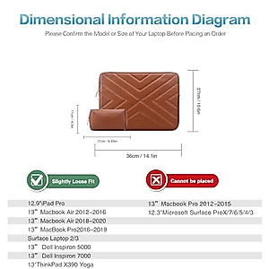 SUOVA Laptop Sleeve, Compatible with MacBook Air Series and MacBook Pro 13/14 Series,Soft Laptop Cover Specially Designed for 13-14 inch Notebook，Brown...