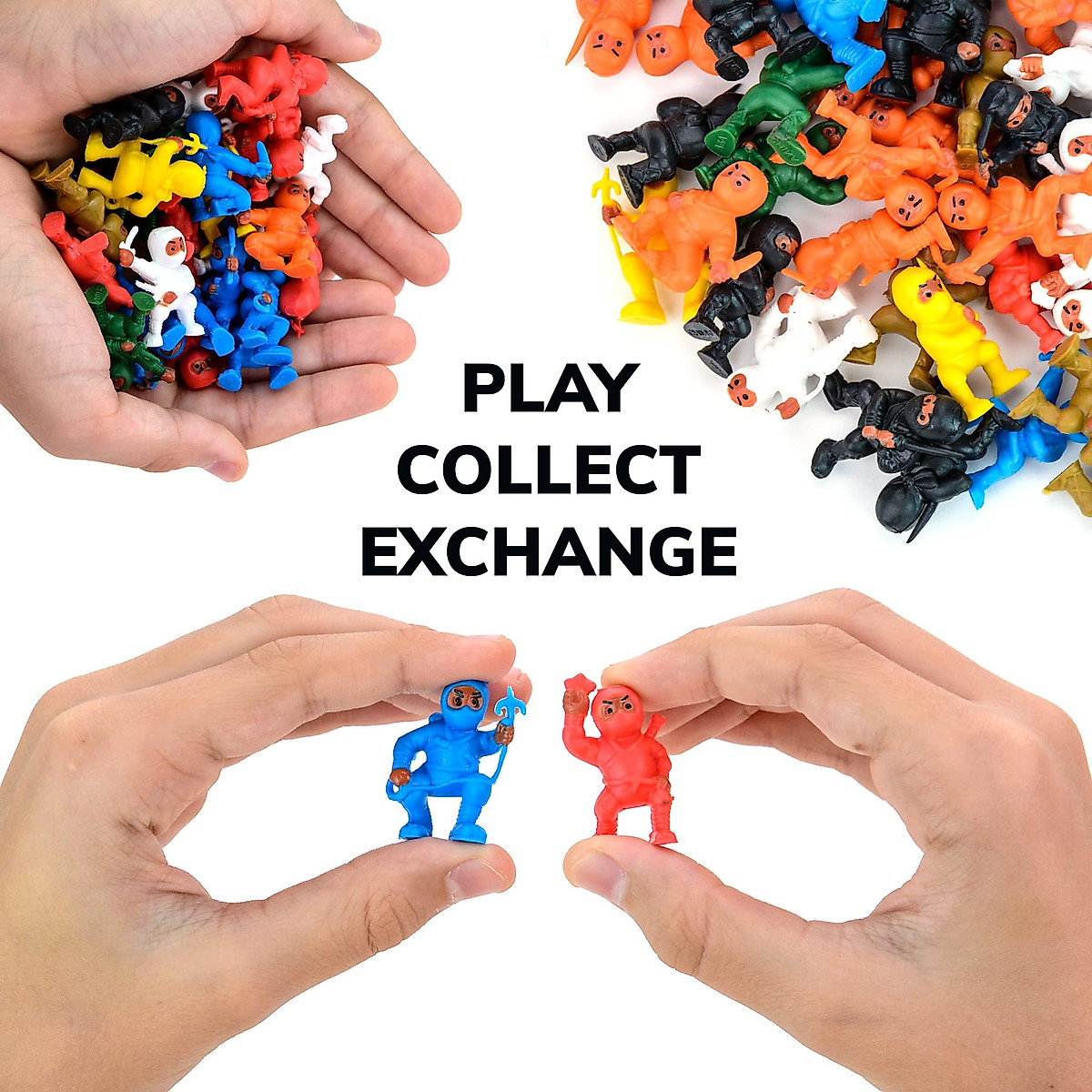 Mini Ninja Gaming Action Figures - Ninja Party Supplies - Ninja Kids Party Favor and Birthday Gift - Ninja Accessories - Easter Egg Fillers - Ninja Birthday Cake Topper - 25pcs