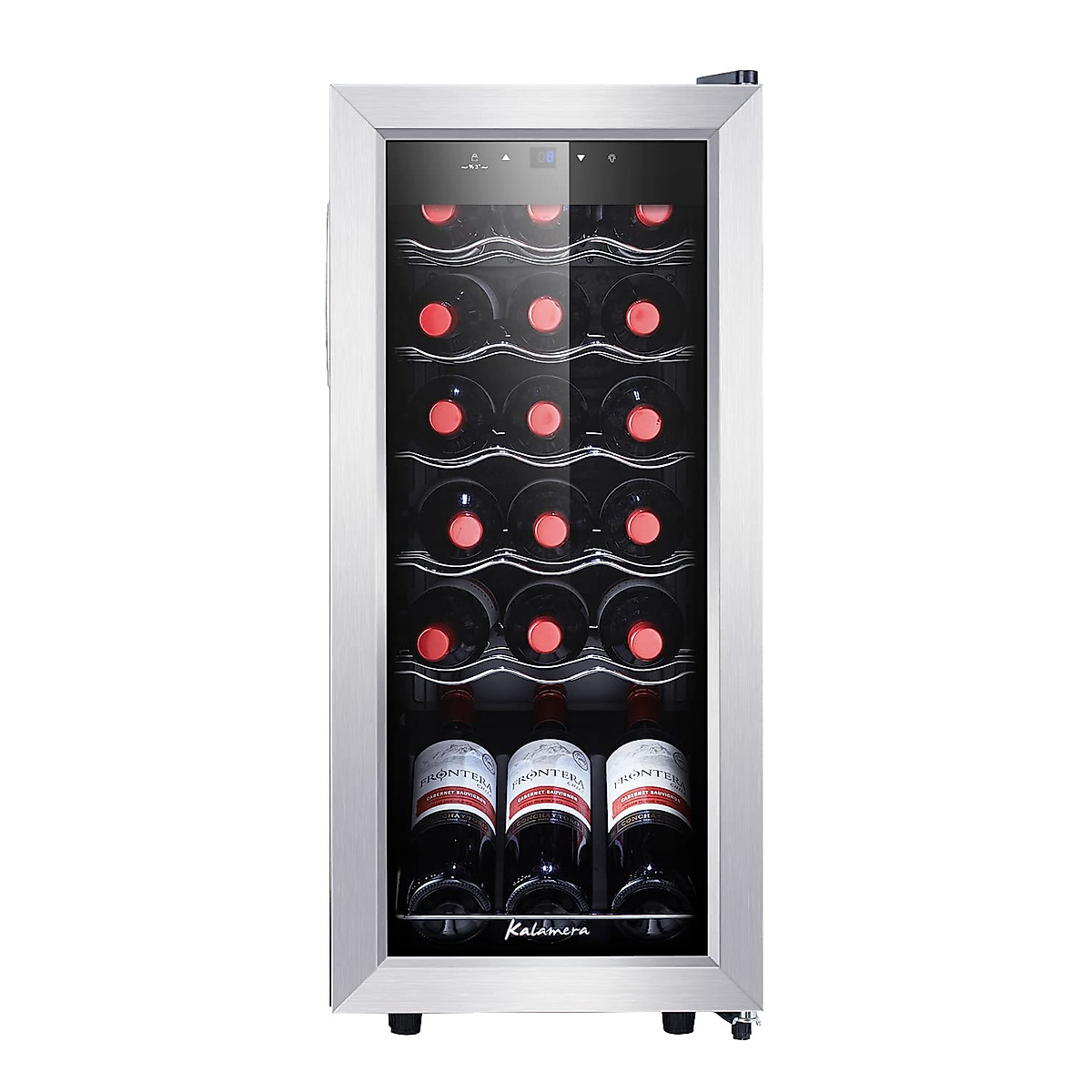 Kalamera KRC-18SS Freestanding Wine Cellars, Black