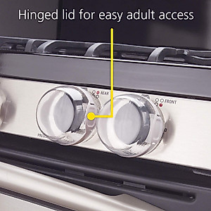 Child Proof Clear View Stove Knob Covers (Set of 5) - 2 Pack