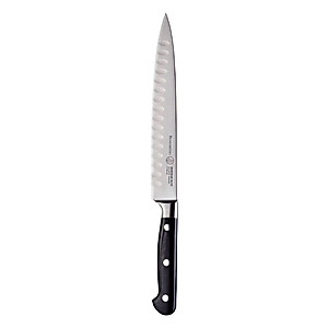 Messermeister Meridian Elite 8” Kullenschliff Carving Knife - Fine German Steel Alloy Blade - Rust Resistant & Easy to Maintain