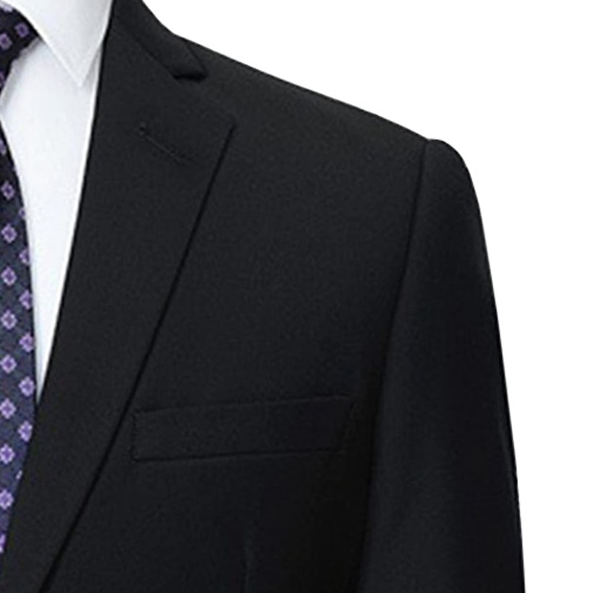 Men's Slim Fit Casual Blazer Jacket 2 Buttons Notched Lapel Formal Dress Jacket Lightweight Business Sport Coat (Black,Large)