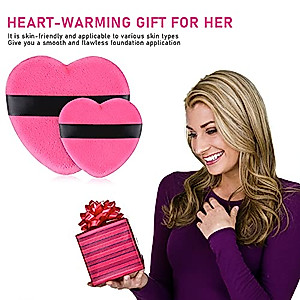 Molain Heart Shape Makeup Blendiful Puffs, 4PCS Cotton Powder Puff, Makeup Tool, Beauty Sponges Blender Cleanser