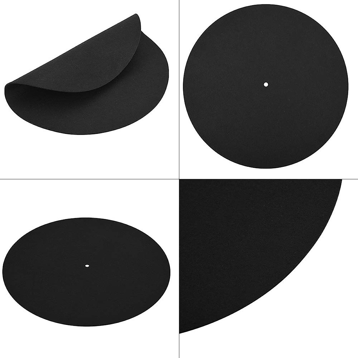 1PCS Ultra-Thin Turntable Slipmat, Anti-Static Flat Record Pad Mat for Keeping The Disc Clean, Made of Soft Material, Black