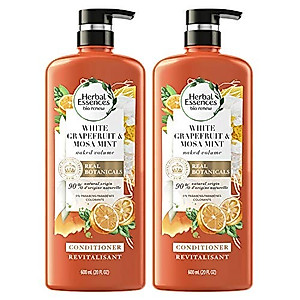 Herbal Essences, Volumizing Conditioner With Natural Source Ingredients, For Fine Hair, Color Safe, BioRenew White Grapefruit & Mosa Mint, 20 fl oz, Twin Pack