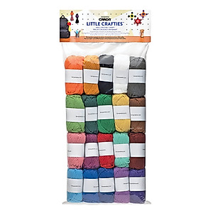 Caron® Little Crafties™ 20 Assorted Acrylic Yarn Skeins 63yd Each for Knitting and Crochet Projects , Multipack Starter Kit