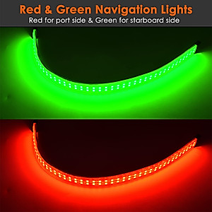Acelane LED Boat Lights Navigation Light [84 LEDs Per Strip] Dual Row Marine Bow Light Sidelights 12V IP68 Waterproof for Pontoon Kayak Yacht Fishing Boat - 1 Pair, Red & Green