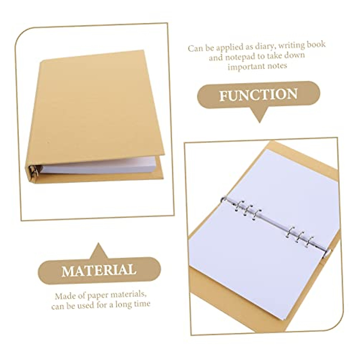 JEWEDECO 1 Set notebook blank unlined journals make your own book monthly organizer book stationery notepad schedule notepads small sketchbook Magazine child portable paper white