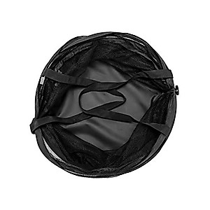 Camco Pop Collapsible Mesh Hamper Basket with Handles-Easy to Store and Clean, Perfect for Travel, Dorms, and More, Minimizes Moisture Caused Laundry Odors-Black (51977)