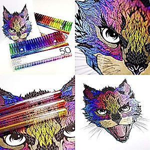 Chromatek Glitter Pens 100 Set Best Colors. 200% The Ink: 50 Gel Pens, 50 Refills. Super Glittery Ultra Vivid Colors. No Repeats. Professional Art Pens. New & Improved.
