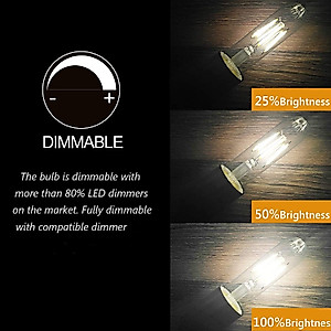 ASOKO T10 Bulbs Daylight White 6W, Dimmable T10 Edison Bulb 60 watts 4000K, E26 Base LED Tubular Light Bulbs, Tube Vintage LED Edison Bulb for Desk Lamp, Pendant Lights, Home (6 Pack)