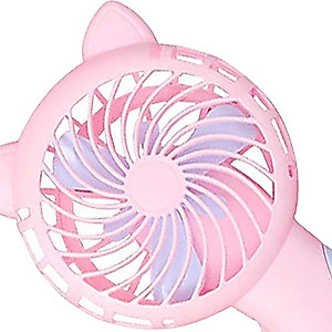 Haibinsuo Mini Fan Comfortable Grip Portable Manual Mini Handheld Fan for Home Pink