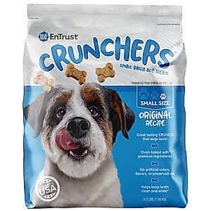 Blue Seal Kent Entrust Crunchers - Small Dog Treats, Original Recipe - Crunchy Oven Baked Biscuits with Premium Ingredients, Healthy Snack, Ideal for Training - Made in USA, 3.5-Pound Bag