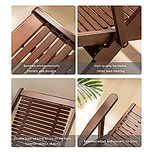 Lounge Chair, Sun Lounger Garden Chairs Foldable Deck Chair Rocking Chair Multifunctional Nap Chair Bamboo Balcony Lounge Chair (Color : Wood)