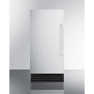 BIM44G 14.5" Commercial Ice Maker with Energy Star Automatic Defrost Reversible Door 25 lbs. Storage Capacity 50 lbs. Daily Production Internal Pump and Clear Ice Cubes: Stainless Steel