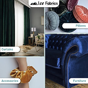 Ice Fabrics Stretch Velvet Fabric by The Yard - 60" Wide Soft Stretchy Fabric for Sewing Clothes, Apparel, Costume, Crafts - 90% Polyester 10% Spandex - Purple - 1 Yard