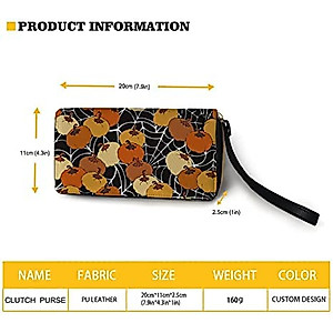 Dremagia Card Holder Clutch Leather Purse for Women, Durable Zip Around Long Wallet with Wrislet, Psychedelic Mushroom Print