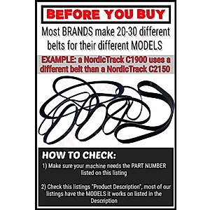 Treadmill Drive Belt | Part Number 1000109551 | Compatible with Various Horizon Treadmills (Models Listed)