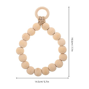 LUOZZY Hand Towel Holder Wooden Beaded Bathroom Towel Ring Wood Bead Towel Hanger Dish Cloth Hanger for Kitchen