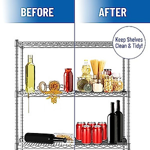 Shelf Liners for Wire Shelf System - Set of 4 in Graphite - 18 x 36 inch - Plastic Wire Shelving Shelf Mats - Made in USA