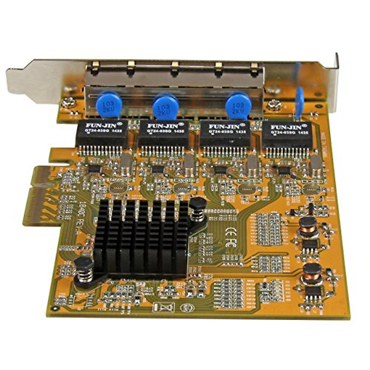 StarTech.com 4 Port PCIe Network Card - Standard Profile - RJ45 Port - Realtek RTL8111H Chipset - Ethernet Network Card - NIC Server Adapter Network Card , TAA (ST1000SPEX43)