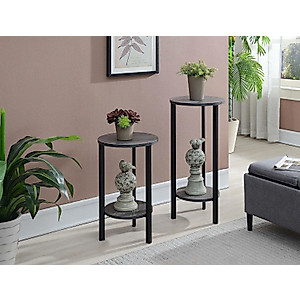 Convenience Concepts Graystone 31 inch 2 Tier Plant Stand, Weathered Gray/Black