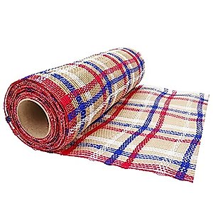 9.5" Natural Check Mesh by Celebrate It Red, White & Blue