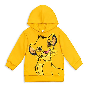 Disney Lion King Simba Infant Baby Boys Fleece Pullover Hoodie and Pants Outfit Set Yellow/Black 18 Months