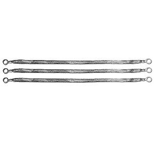 24" x 1/2" Braided Ground Straps (1/2" Ring to 1/2" Ring)-3pcs | Made in USA