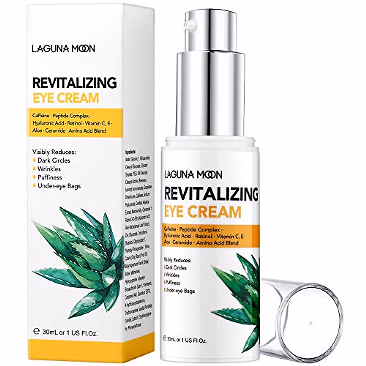 Anti-Aging Under Eye Cream - Reduce Dark Circles and Puffiness - Moisturizing and Firming Natural Eye Cream with Hyaluronic Acid, Retinol, Caffeine for All Skin Types