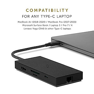Native Union Type-C Smart Hub – 7-in-1 Adapter with 2 USB 3.0, USB-C Power Delivery, 4K@30Hz HDMI, Micro SD, SD Card Reader, Ethernet Port – Comptabile with MacBook Pro, MacBook Air, Microsoft Surface