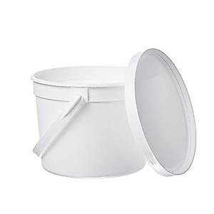 Consolidated Plastics Pail with Handle, Polypropylene, 1.5 Quart, White, 10 Piece