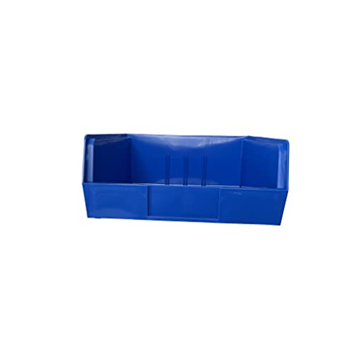 Pack of 6 Blue Plastic Storage Bin Hanging Stacking Containers, Plastic Stack & Hang Bin, Shelf Bin for Tools School, Hospital, Office, Toys - 11"W x 10-7/8"D x 5"H