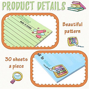 Lincia 36 Pack Cute Back to School Funny Notepads 3.94 x 2.95 Inches Lined Writing Note Pads Memo Pads for School Office Home Students Teachers Coworkers Gifts Supplies, 30 Sheets in Each Pad