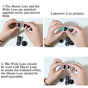 Phone Lens,by Ailun,3 in 1 Clip On 180 Degree Fish Eye Lens+0.65X Wide Angle+10X Macro Lens,Universal HD Camera Lens Kit for Mobile Phone,Cellphone,Smart Phone