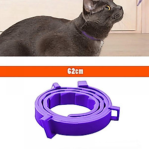 KAYNO Purple Cat Calming Collars Adjustable Cat Pheromones Calming Collars with 1 Bells Reducing Anxiety for Pets Suitable Cat Relaxants for Small Medium and Large Cats (15 Inches)