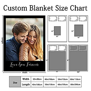 Lcyawer Custom Blankets with Photos, Personalized Picture Blanket Using My Own Photos, Gifts for Boyfriend, Girlfriend, Mothers Day, Mom, Dad, Family, Friends, Couples, I Love You Birthday Gifts