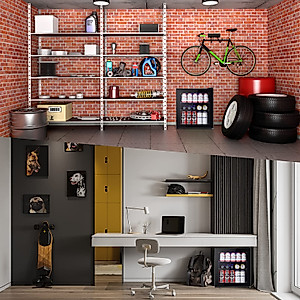 Havato Mini Fridge-80Can Beverage Refrigerator Soda or Beer, Independent Transparent Glass Small Drink Dispenser For Home and Bar, Beverage Refrigerator Electronic Temperature Control,2.4cu.Ft,Black