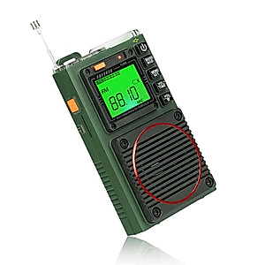 Retekess TR111 Shortwave Radio, Pocket Radio with Bluetooth, AM FM SW VHF WB Radio with APP Control, TF, Recording, Clock, Alarm, Sleep Timer, SOS, Flashlight