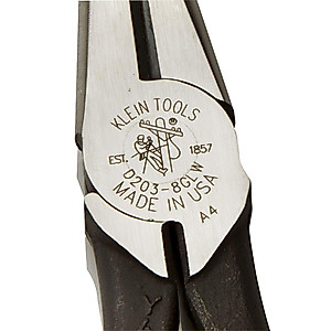 Klein Tools D203-8-GLW Long Nose Pliers, Hi-Viz Glow In the Dark Pliers with Extended Grips For Reach and Leverage, 8-Inch