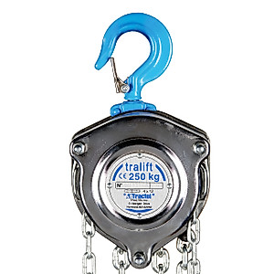Tractel Manual Chain Hoist | 1/4 Ton - 500 lbs Capacity | 10 ft Steel Chain | Industrial-Grade Steel for Construction, Workshops, Garages | Tralift 56429