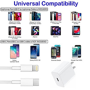 iPhone Super Fast Charger【Apple MFi Certified】 20W Rapid Wall Charger Block PD Adapter USB C to Lightning Cable with 6FT Fast Charging Cable Compatible with iPhone 13/12/11 Pro Max,Mini,Pro/XR/8 Plus